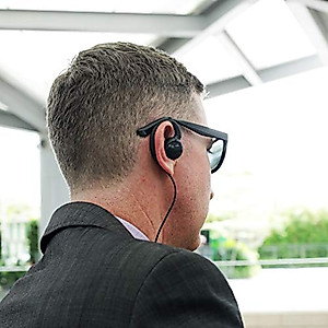 KS K-STORM CLS1110 Walkie Talkie Earpiece Headset Compatible with Motorola Radio CP200, RDM2070D, CLS1413, HKLN4604, PU Material, Black