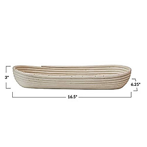 Creative Co-Op Hand-Woven Rattan Baguette Basket Tray, Natural
