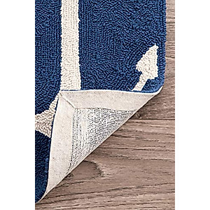 nuLOOM Despina Hand Hooked Indoor/Outdoor Accent Rug, 2' x 4', Navy