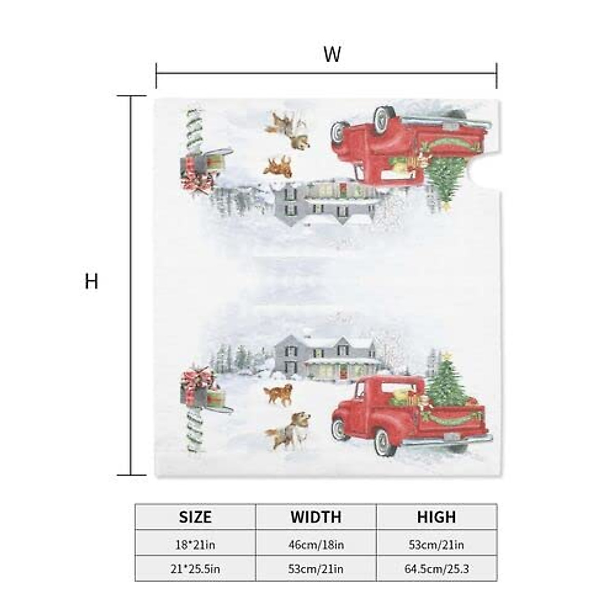 Christmas Mailbox Covers Magnetic Standard Size Winter Red Truck Snowflake Cute Dog Letter Post Box Cover Wrap Decoration Welcome Home Garden Outdoor (25.5x21 in) (25.5x21 in)