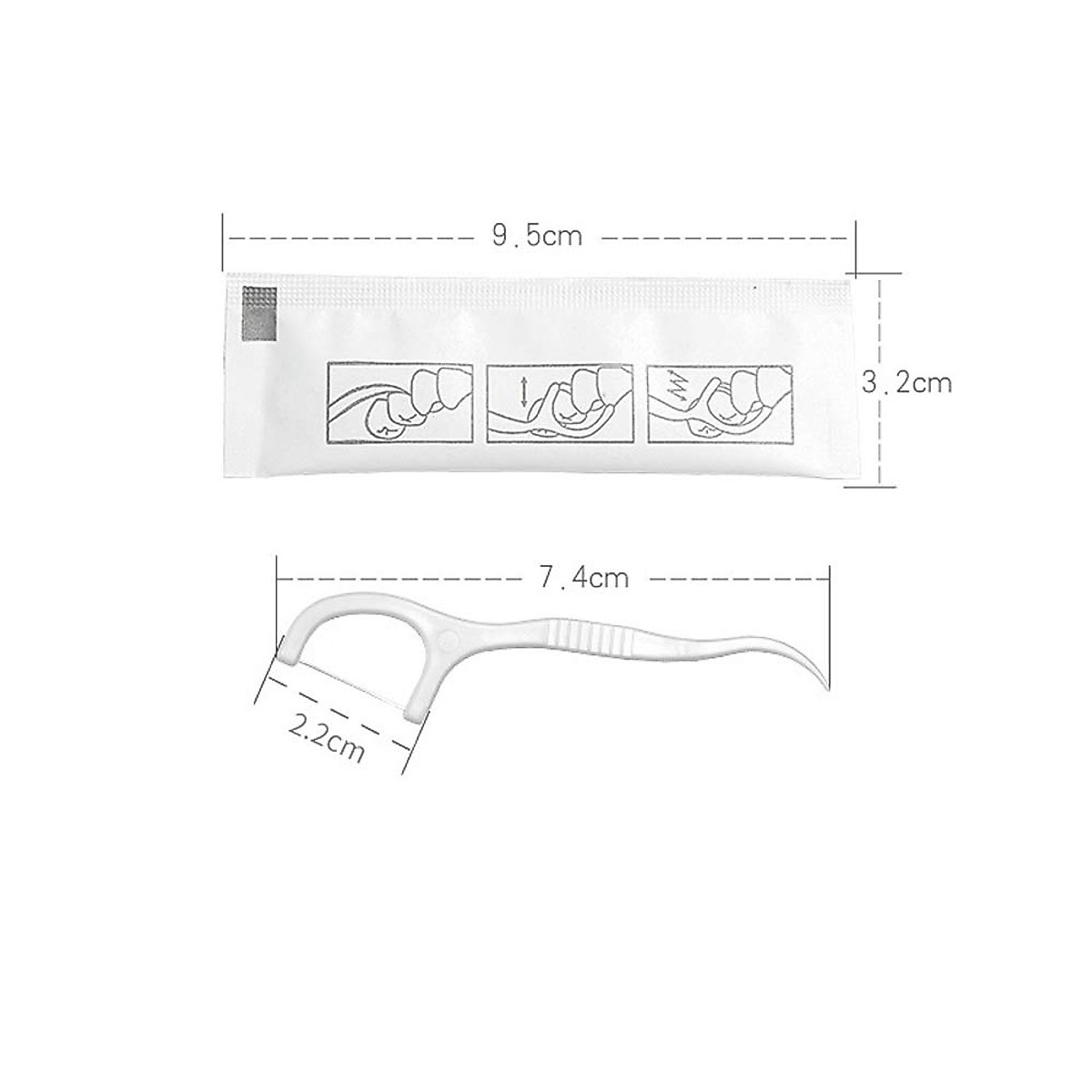 50 Count,Individually Wrapped Micro Dental Floss (100 Pcs)
