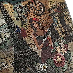 Nicole Lee Paris Fashion Week Medium Multi Zip Crossbody with Butterfly Flower Embellishments, Optional Keychain Attachment