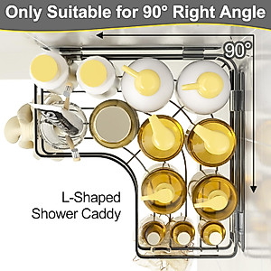 Manalete Corner Shower Caddy, 2 Pack Adhesive Bathroom Shower Organizer, No Drilling Black Shower Shelf for Inside Shower, Corner Shower Storage Rack Shampoo Holder Organizer