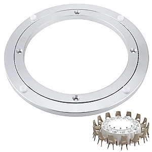 HOMOKUS Lazy Susan Hardware Aluminum Heavy Duty Rotating Turntable Bearing Table Base Round Swivel Plate Hardware for Glass Granite or Dining Table (10 INCH)