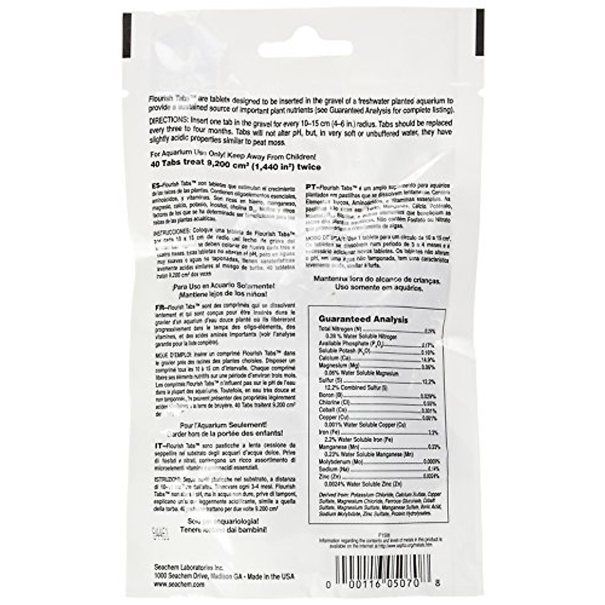 Seachem Flourish Tabs Growth Supplement - Aquatic Plant Stimulant 40 ct