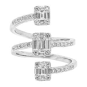 Sterling Silver Spiral Ring - Engagement Ring - Wedding Rings - Wedding Ring - Engagement Ring - Cubic Zirconia Wedding Sets - Bridal Sets Wedding Rings - CZ Engagement Rings - Wedding Ring Sets (8)