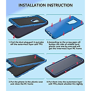 Guirble for Samsung Galaxy S9 Plus Case,Shockproof Dropproof for Samsung S9 Plus Case,Heavy Duty Protective Galaxy S9 Plus Csae,S9 Plus Case 6.2 Inch(Dark Blue)