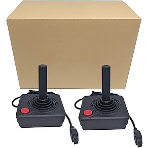 RUITROLIKER Retro Controller Gamepad Joystick for Atari 2600 System Console Black Pack 2PCS
