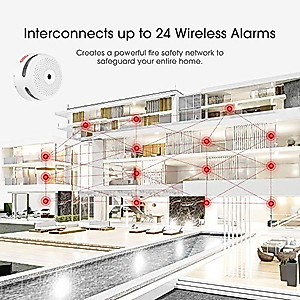 X-Sense Wireless Interconnected Smoke Detector Battery Powered Fire Alarm with Over 820 feet Transmission Range, XS01-WR Link+, 6-Pack
