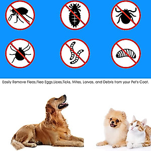 Tick Remover Tool Set - Comb, Tweezer, and Flea Comb for Dogs, Cats, and Humans (3+1+1 Pack), Pink