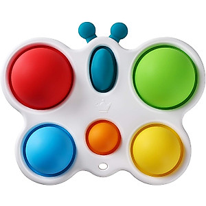 Fidget Popper Sensory Baby Toys for 6+ Months, Montessori Busy Toy for 1 2 3 Year Old Toddlers Push and Popping Bubbles Bath Toys, Travel Toys for Kids Ages 1-3 Stress Relief (Butterfly)
