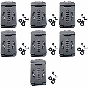 7PCS Deep Carry Pocket Clip with 14 Sets Screws Fit for K Sheath, Knife Case and Torch, Nylon Back Clip Waist Clip(Black)