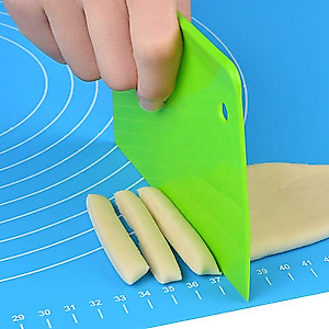 Kitzer Non Stick Silicone Baking Mat, Blue 25 Inches x 18 Inches Non Slip on Surfaces for Rolling Dough with Measurements, Heat Resistant, Reusable, and Easy to Clean made with Food Grade Silicone