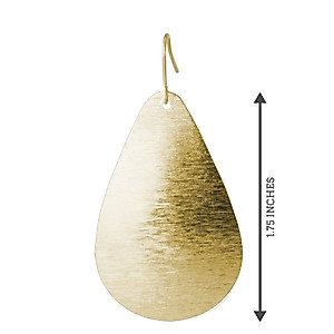 SPUNKYsoul Brushed Gold and Silver Teardrop Earring (Gold)
