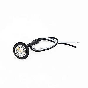 Meerkatt (Pack of 50) Mini Round 3/4 Inch Clear Lens Green LED Bullet SMD Side Marker Indicator Lights Button Fits for Boat Bus Truck Trailer Pickup w/Grommets 12V DC