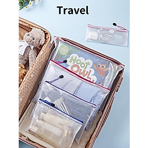 JARLINK 18 Pack 8 Sizes Zipper Mesh Pouch, Waterproof Zipper File Bags Document Pouch Multipurpose Travel Bags for Office Supplies Cosmetics Travel Accessories