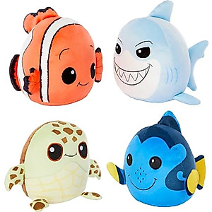 Mattel Disney100 Finding Nemo Cuutopia Plush Toys 4-Pack, Collectible Set of Soft 5-Inch Pillow Dolls Inspired by Fan-Favorites Nemo, Dory, Squirt & Bruce