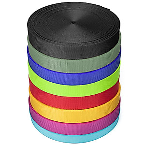 Nylon Webbing 1 Inch 1.5 Inch, Heavy Duty Nylon Webbing Strap 12 Yard, Durable Nylon Strapping for Indoor or Outdoor Gear, DIY Crafting, Repairing, (Black, 12 Yard)