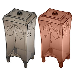 Cotton Pad Dispenser, Transparent Dustproof Cotton Pad Holder Durable ABS Cosmetic Cotton Makeup Removers Pad Holder (Gray)