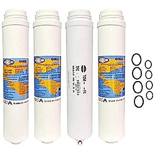 Omnipure Q5605, (2) Q5633, and Membrane Replacement Sediment Carbon Filter Cartridge Set w/ 50 GPD Membrane for Purotwist 4000 plus Small and Large Head O-Rings by IPW Industries Inc.