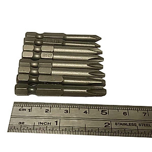 aiyun 12 Piece Slotted Phillips Screwdriver Bit Set, 1/4 Inch Hex Shank S2 Steel Magnetic 2 Inch Long Drill Bits (2 Inch)