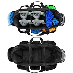 LoDrid Tote Cleaning Caddy with Dividers for Cleaning Supplies, Cleaning Bag Organizer with Handle Strap for Cleaning Work, Black, (Bag Only)