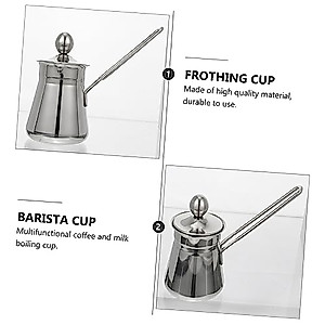 SHOWERORO 1pc Milk Foam Cup Milk Steaming Milk Maker Espresso Pitcher Coffee Milk Jug Espresso Pot Milk Frother Cup Hot Chocolate Tea Creamer Coffee Frothing Pitcher 201 Stainless Steel
