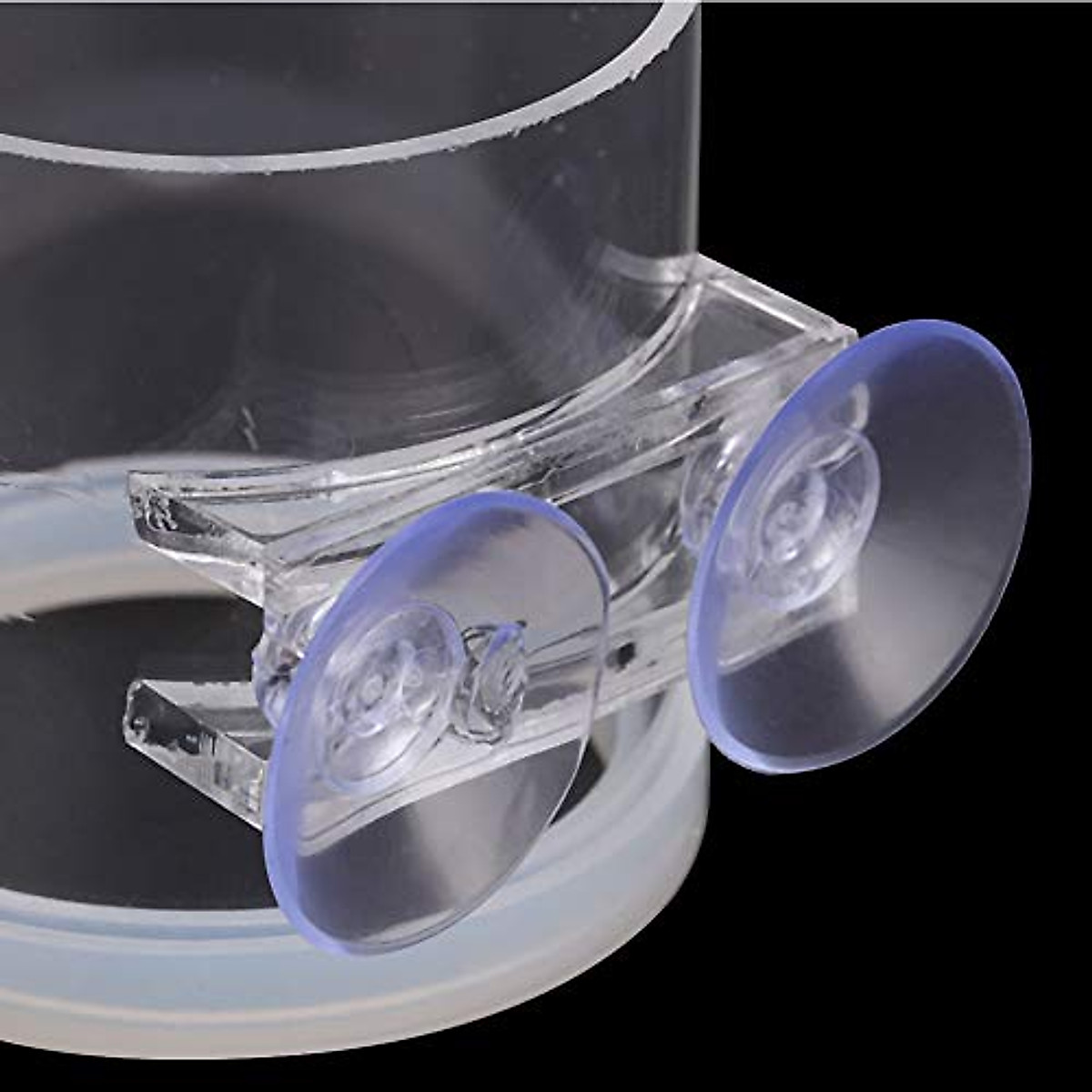 Fish Tank Suction Cup Feeder Acrylic Transparent Fish Ring Food Feeder Clear Fish Feeding Ring with Anti-Collision Strip for Aquarium Fish Tank