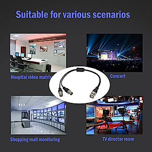PNGKNYOCN BNC Coaxial Y Splitter Cable BNC Male to Dual BNC Female Connector Adapter Cable for Cameras and Video Equipment（0.4m）