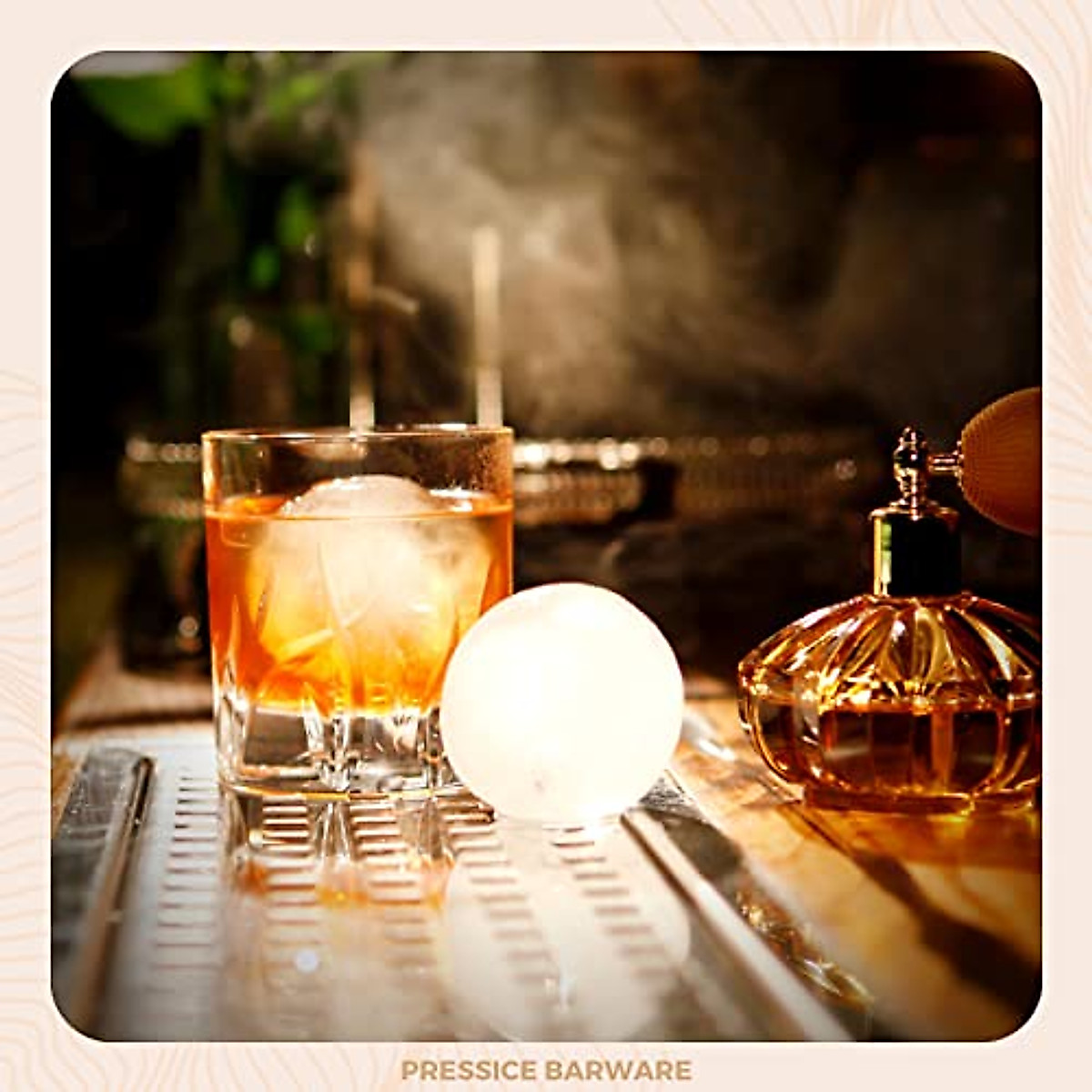 Pressice Barware Ice Ball Press - Effortlessly Make Giant 2.3" Ice Balls - Includes Aircraft Grade Aluminum Ice Press and Ice Mold - Assembled in the US (Ice Press, Blue)