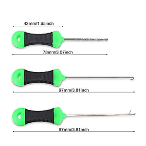 VGEBY 3Pcs Fishing Bait Needle, Portable Carp Bait Needle Carp Fishing Splicing Needle Baiting Hook Drill Rig Tools Carp Bait Needle Carp Baiting Needle Baiting Needle for Carp Fishing