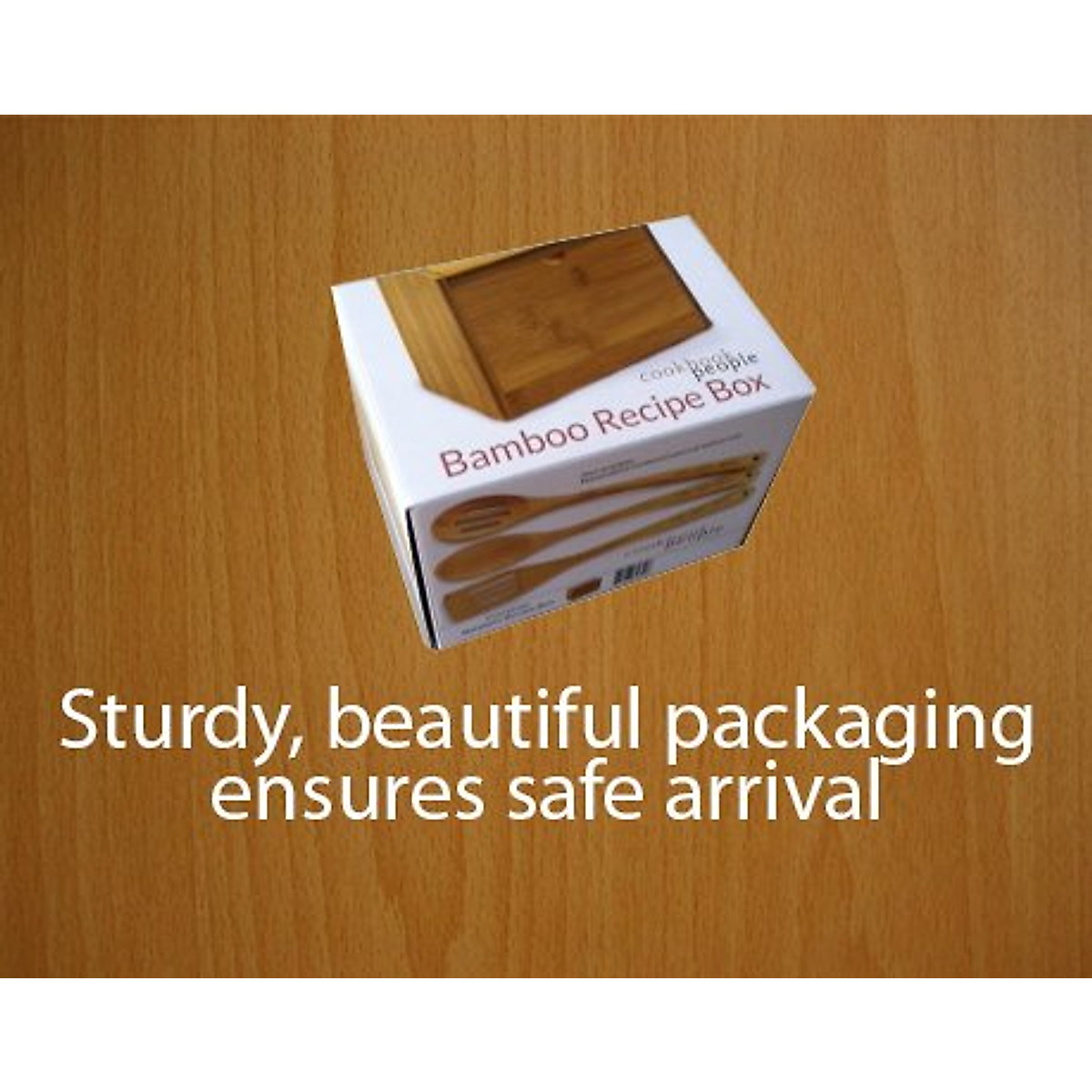 Cookbook People 4x6 Wooden Recipe Box Bamboo Wood Plain Lid - Up to 300 Cards - Includes Dividers