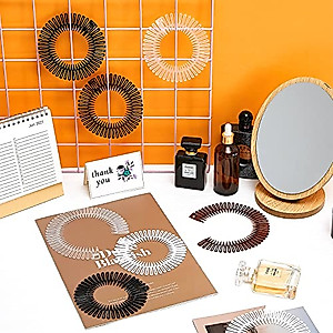 20 Pcs Full Circular Stretch Comb Flexible Circle Comb Circular Plastic Headband with Teeth 90s Hair Accessories Hairband Holder for Women Girls Yoga Sports (Black, Coffee, Clear, White)