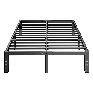 MAF King Bed Frame 14 Inch Heavy Duty Metal Platform BedFrame with Black Steel Slat Support Noise Free No Box Spring Needed
