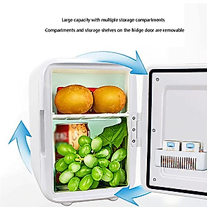 GICIVED Skincare Mini Fridge for Bedroom - Car, Office Desk & Dorm Room - Portable 4L/6 Can Electric Plug In Cooler & Warmer for Food, Drinks, Beauty and Makeup