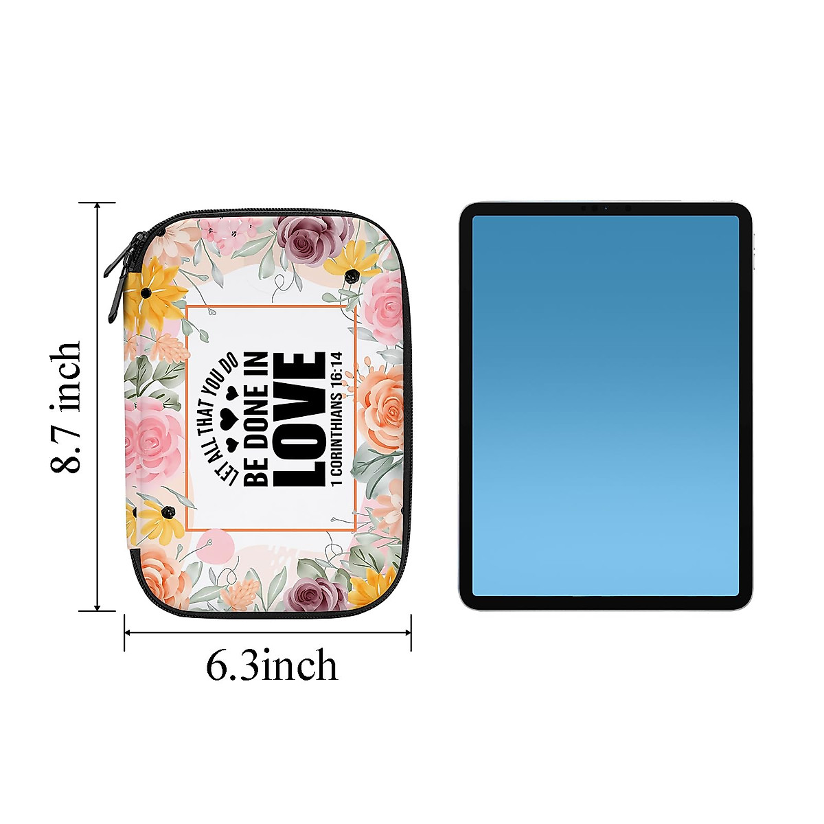 WHLBHG Christian Gifts Inspirational Bible Verse Pencil Case Let All That You Do Be Done In Love 1 Corinthians 16:14 Portable Pencil Bag Religious Gift (1 Corinthians 16:14)