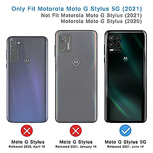 HAII Case for Moto G Stylus 5G 2021,PU Leather Folio Flip Wallet Case with Card Holster Stand Kickstand Magnetic Closure Shockproof Phone Cover for Motorola Moto G Stylus 5G 2021 (Black)