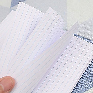 Koogel 400 Pages Index Card, 3 x 5 Inch White Learning Card Note Cards 8 Pack of White Paper Ring Index Cards Bulk Index Cards for Home School Office
