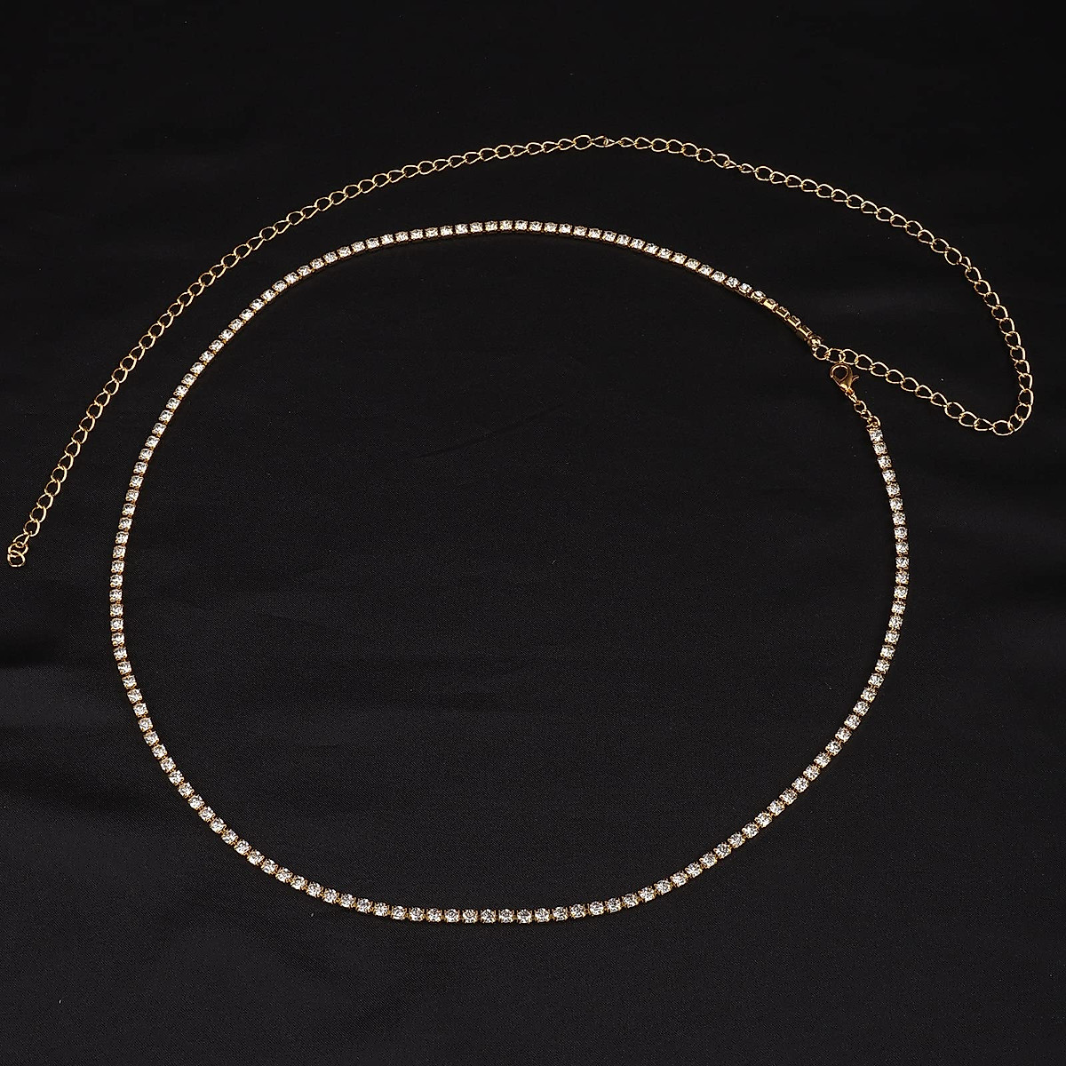 wekicici Wekicici Layered Waist Chain Rhinestone Belly Chains Costume Crystal Body Accessories for Women and Girls(Gold), single layer