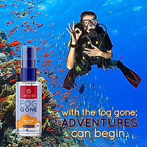 Anti-Fog Spray | Prevents Fogging of Glass or Plastic Windows, Mirrors, Eyewear Lenses, Glasses, Swim Goggles, Ski Masks, Binoculars & Scopes | Streak Free, Long Lasting Solution | 2-fl oz, 60ml