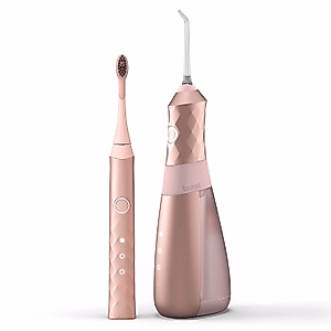 Burst Electric Toothbrush with Water Flosser Bundle, Rose Gold