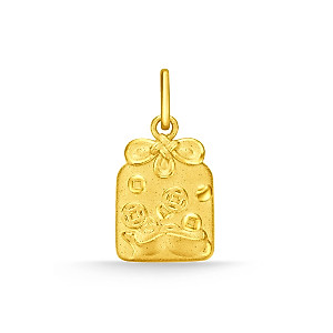 CHOW TAI FOOK 999 24K Pure Gold Be Wealthy Omamori Pendant