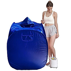 ZONEMEL Portable Steam Sauna for Home, Personal Full Body Spa for Relaxation, Spa Tent with Hood, 2L 900W Steam Generator with Remote Control-(Blue, L 33.5”x W 32.3”x H 41.7”)