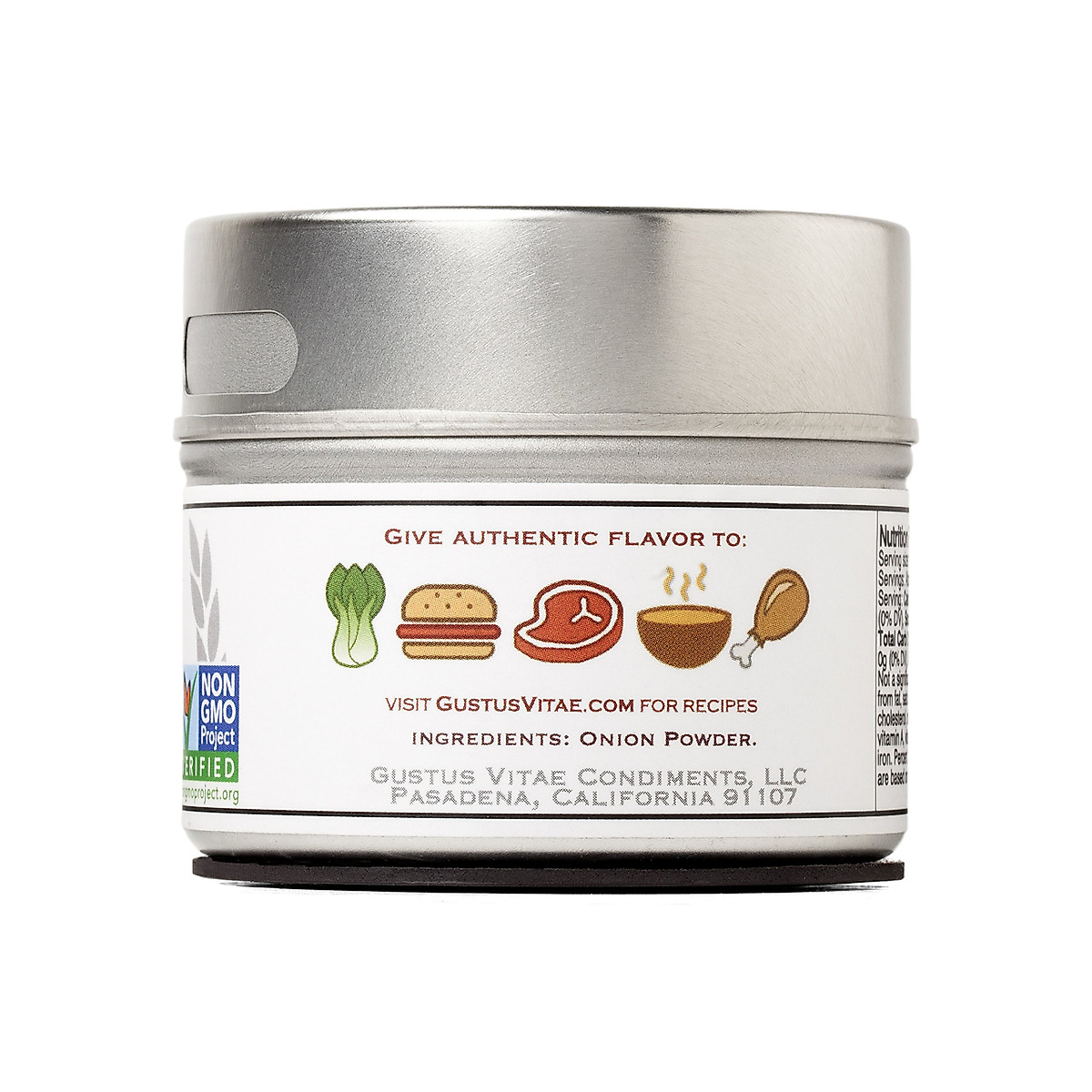 Onion Powder | All Natural, Non GMO | Sustainably Sourced Seasoning, Not Irradiated | Ultra Premium, Single Ingredient Spice | Hand Crafted in Small Batches | Made in USA | GLP-1 Friendly, Gourmet Spice | Gustus Vitae | #15