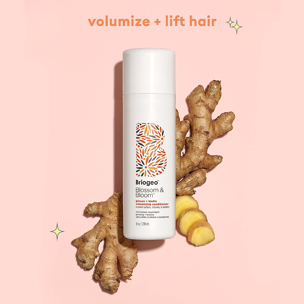 Briogeo Blossom & Bloom Ginseng + Biotin Volumizing Conditioner, Vegan, Phalate & Paraben Free, 8 oz