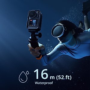 DJI Osmo Action 3 Creator Combo, Action Camera 4K + 155° Super-Wide FOV, 10-Bit Color Depth, Stabilization, Cold Resistant, 2 Batteries and 32GB microSD Card, Mini Action Camera for Vlog