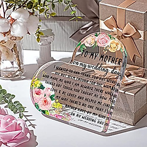 Gifts for Mother of The Bride Mother of The Bride Gifts from Daughter Thank You for Being The Best Mom Acrylic Heart Keepsake Wedding Gift from Daughter Thank You Wedding Gift (Flower)