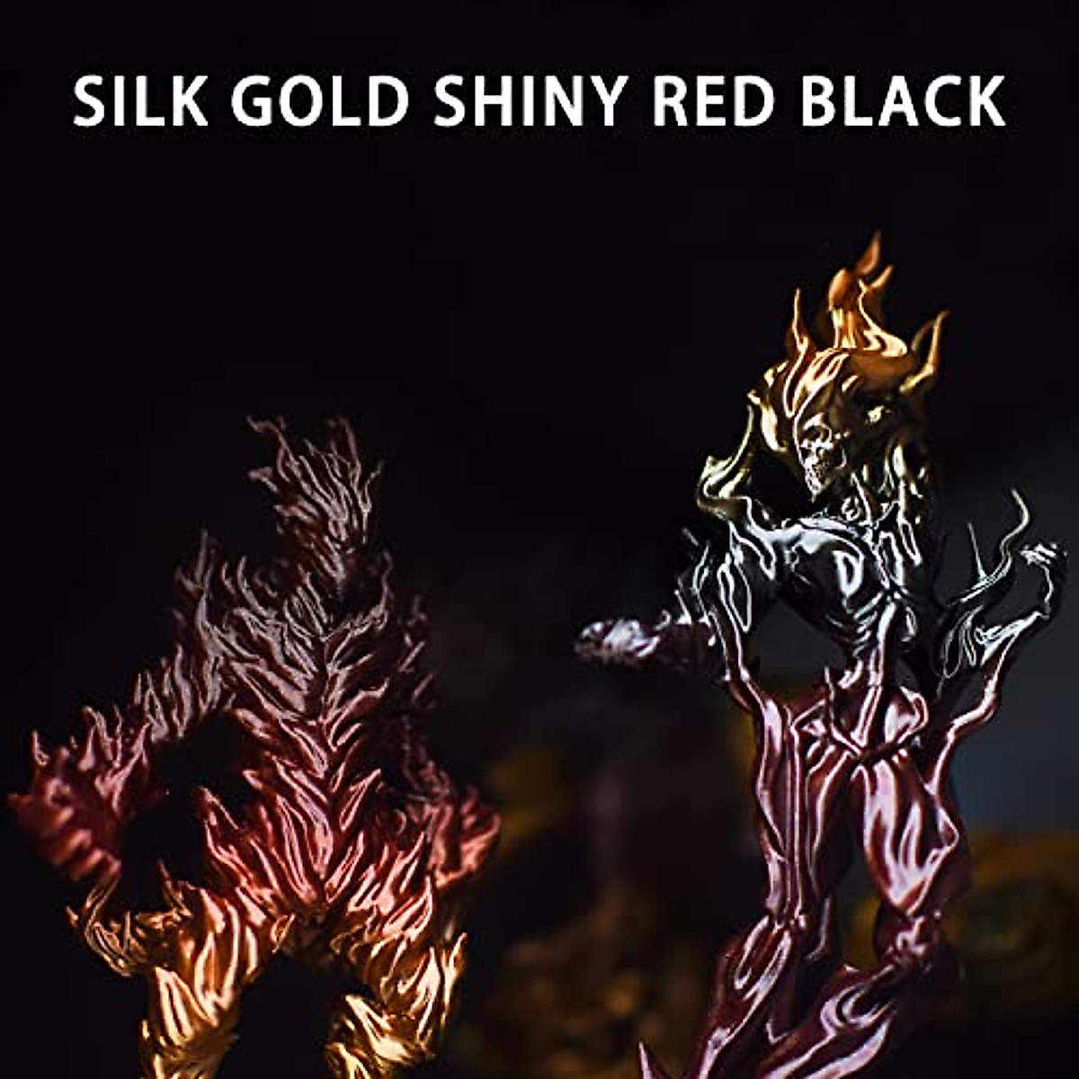 (2 Items) 1kg Silk Gold Shiny Red Black & 1kg Silk Gold Shiny Red PLA Filament, 3D Printer Filament, PLA Filament 1.75mm +/- 0.02mm