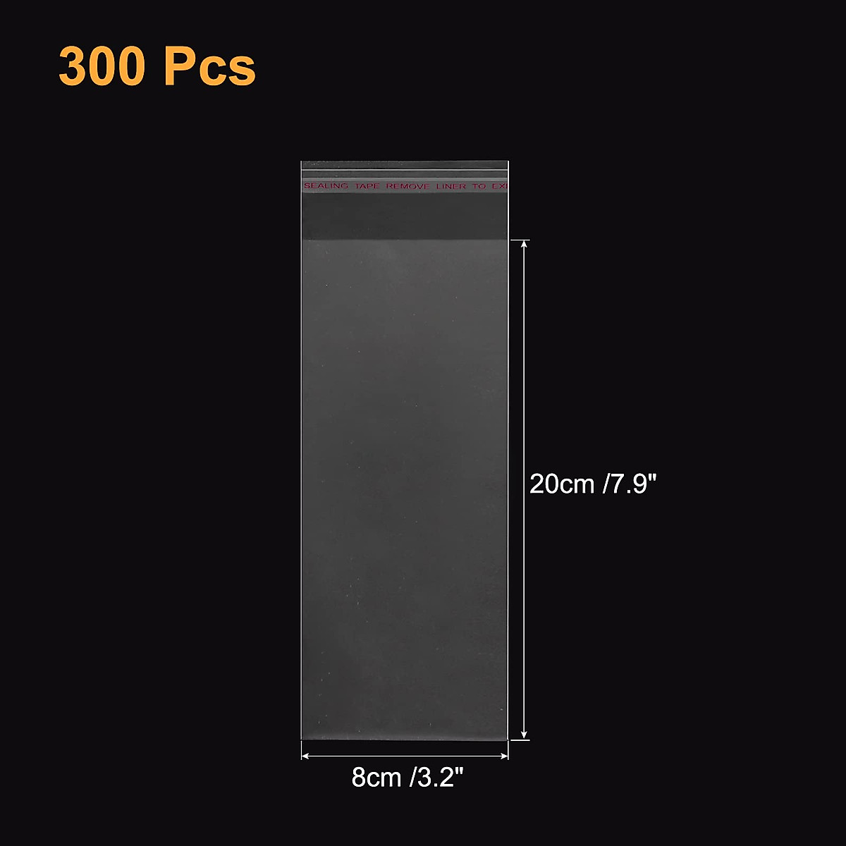 uxcell 300Pcs Clear Cello Bags, 3" x 8" Plastic Self Sealing OPP Cello Treat Bags Cello Poly Bags for Packing Cookies Candy Jewelry Gifts, Clear