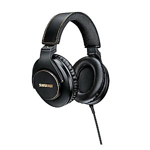 Shure SRH840A Over-Ear Wired Headphones for Critical Listening & Monitoring, Professional Headset, Tailored Frequency Response, Superior Detailed Sound, Adjustable & Collapsible Design - 2022 Version